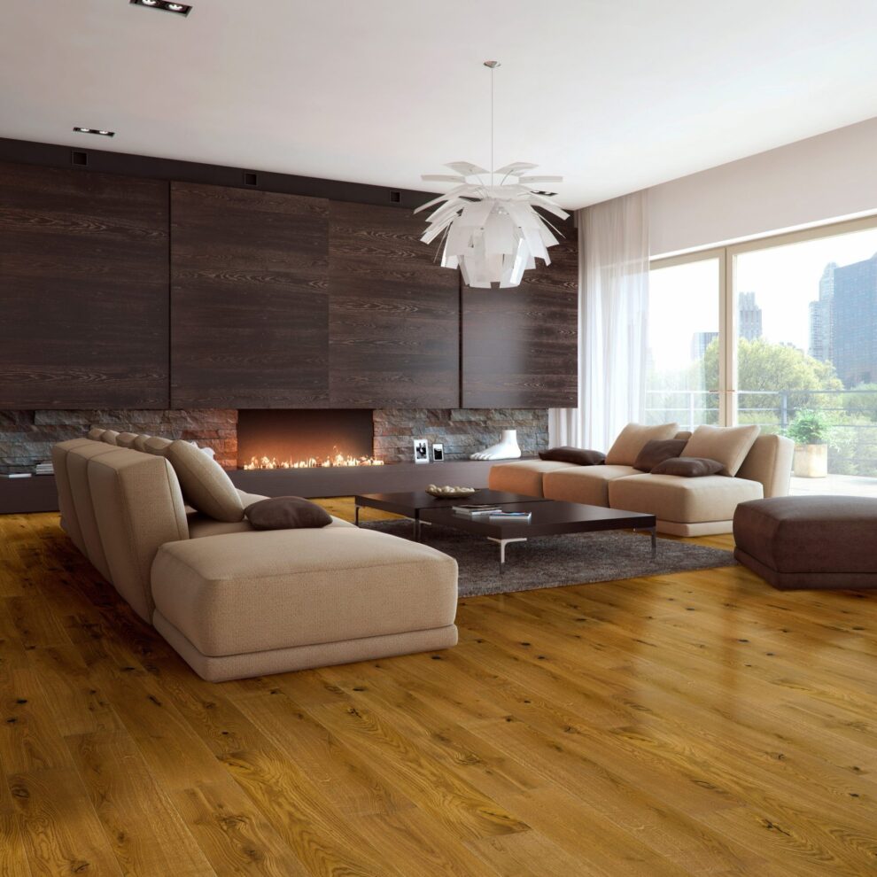 Parchet Stejar Auriu, Lăcuit Mat, Golden Spike, Barlinek