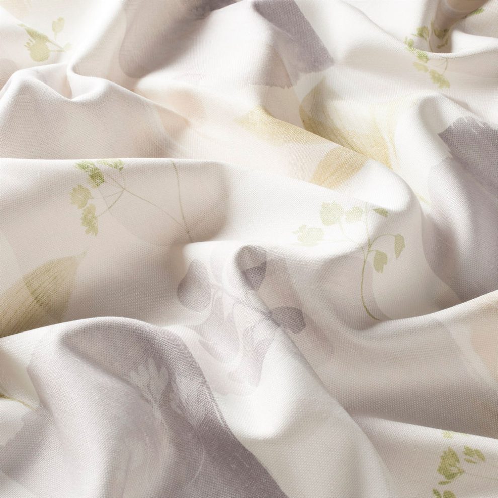 Draperii model floral alb gri verde din poliester si in printat ...