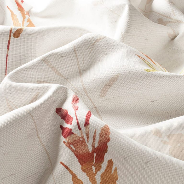 Draperii model floral crem rosu din poliester printat Felix FR ...