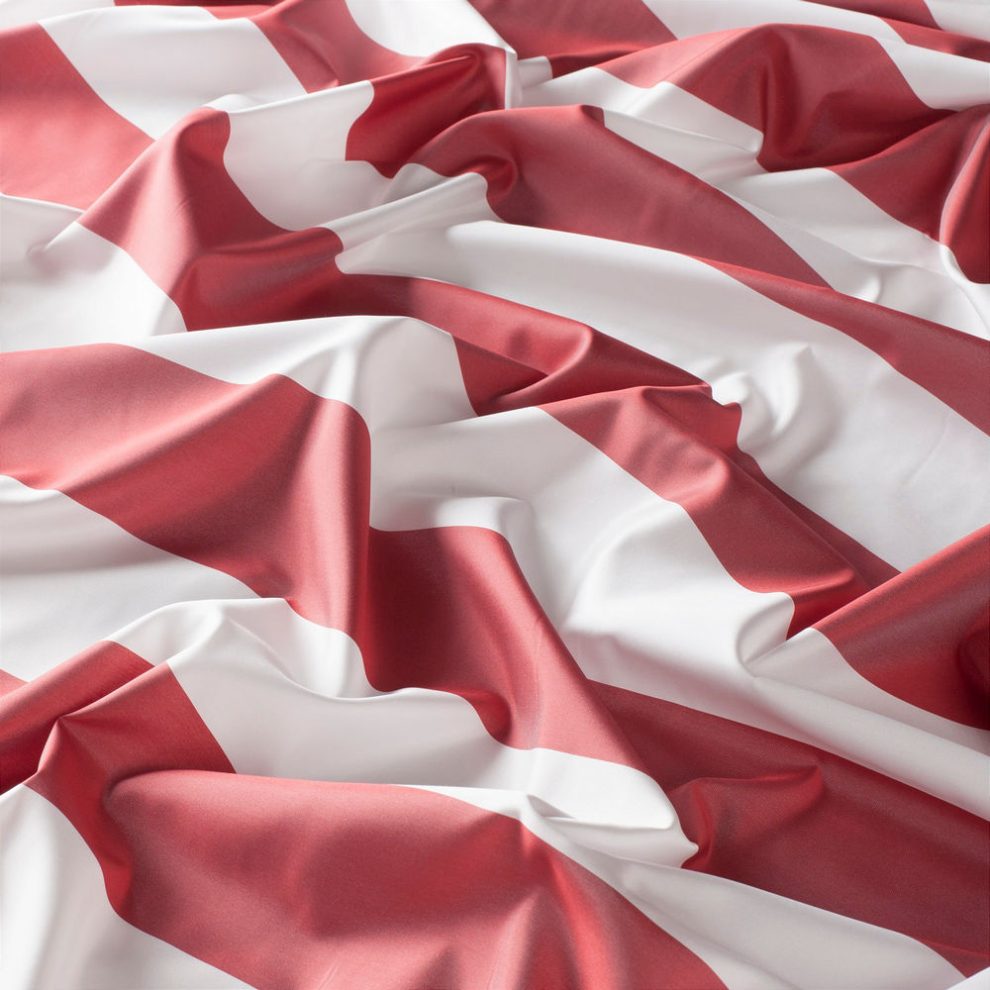 Draperii model in dungi alb rosu din poliester tafta Duo Gardisette ...