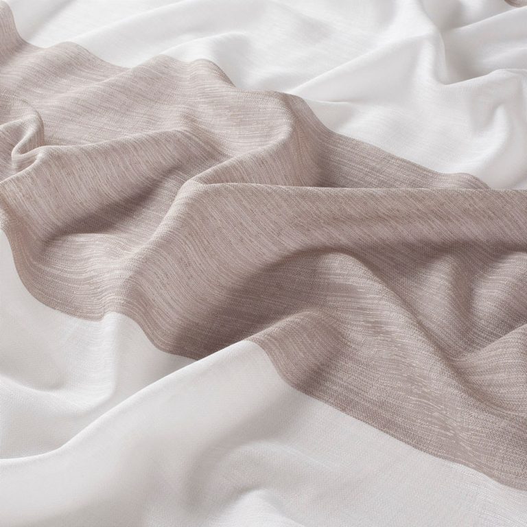 Draperii model floral crem auriu din poliester jacquard Danielle ...